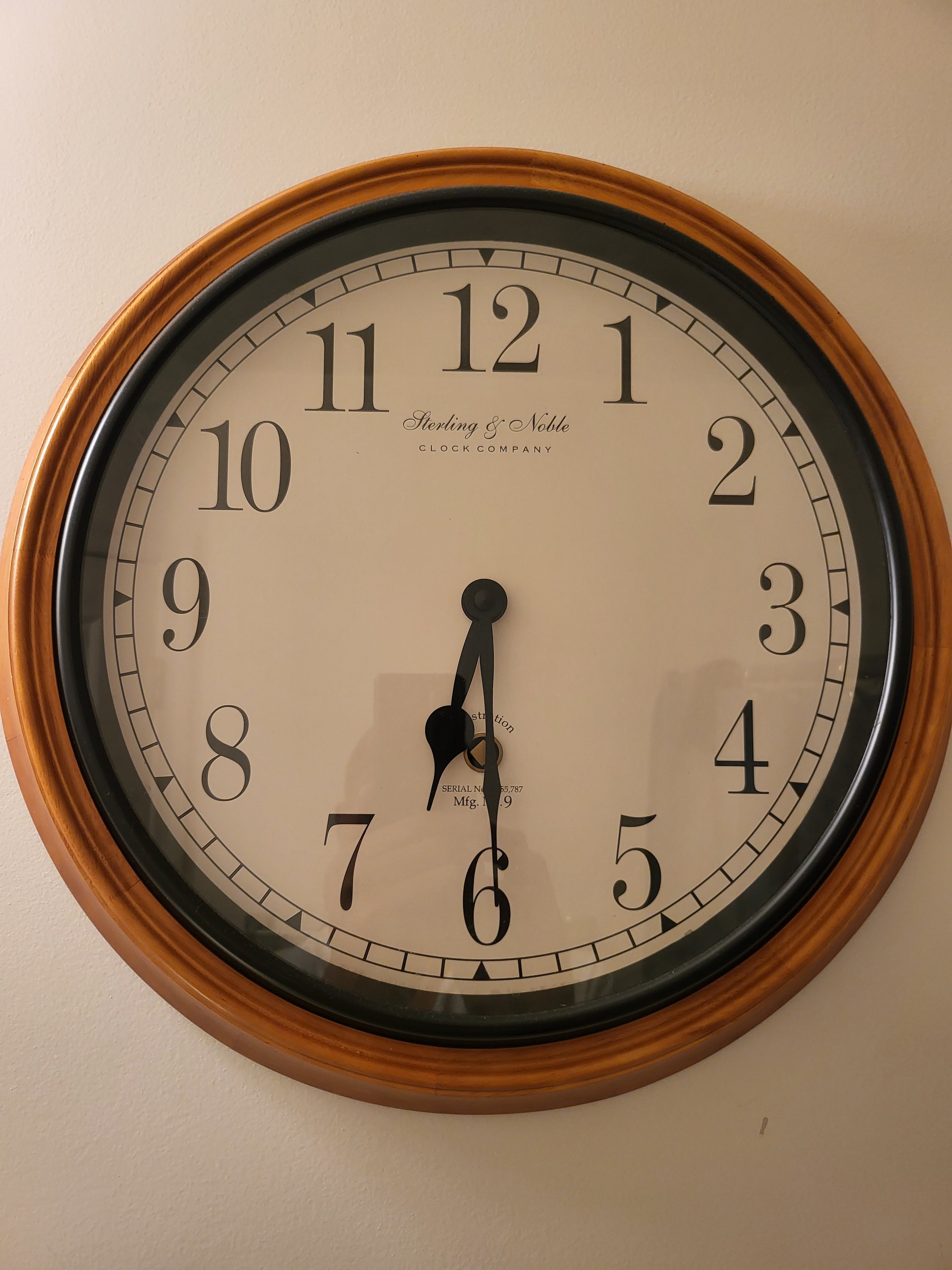 Sterling & Noble Clock Company - 14" Clock - Registration Serial No ...